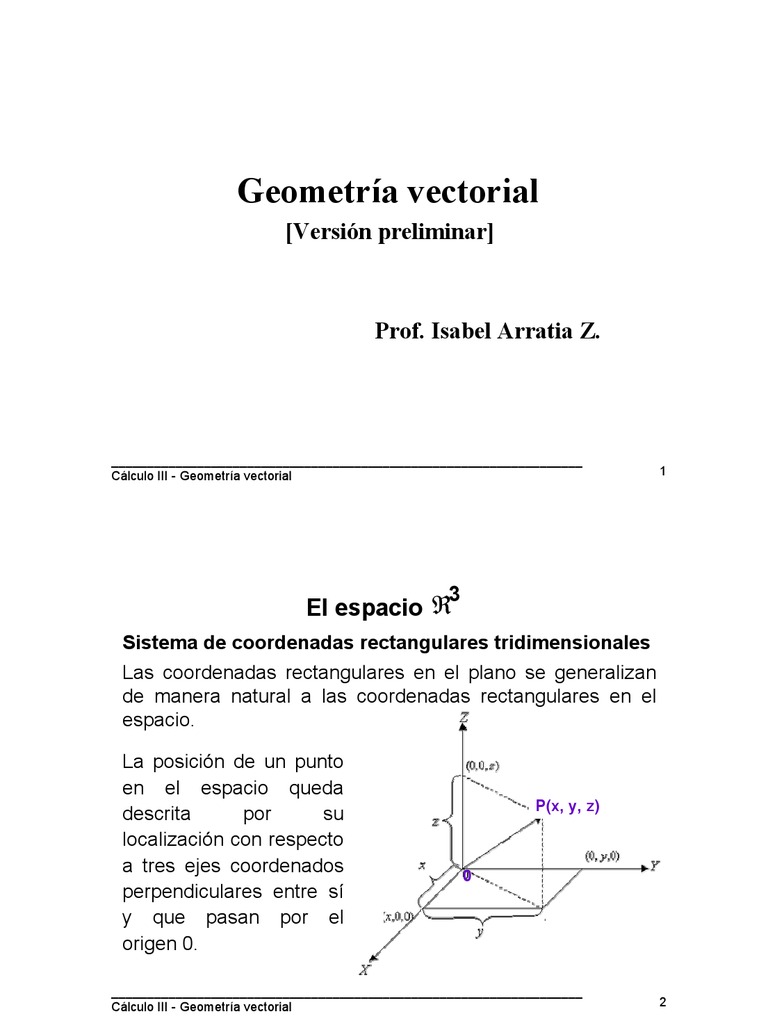 Geometria Vectorial | PDF | Vector Euclidiano | Sistema de coordenadas ...