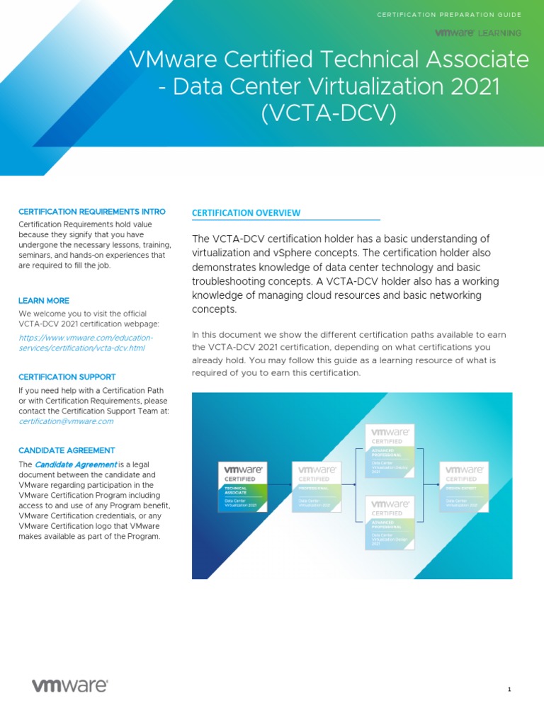 VMW VCTA DCV Certification Preparation Guide 2021 | PDF | Test ...