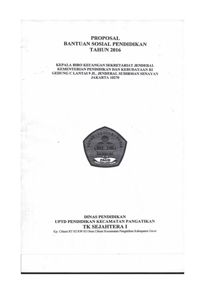 Contoh Proposal Bansos | PDF