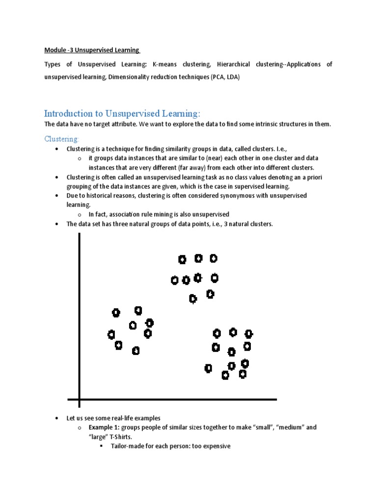Introduction To Unsupervised Learning:: Clustering | PDF | Cluster Analysis | Applied Mathematics