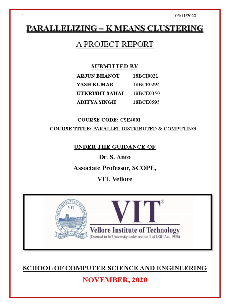 Parallelizing - K Means Clustering: A Project Report | PDF | Parallel Computing | Cluster Analysis