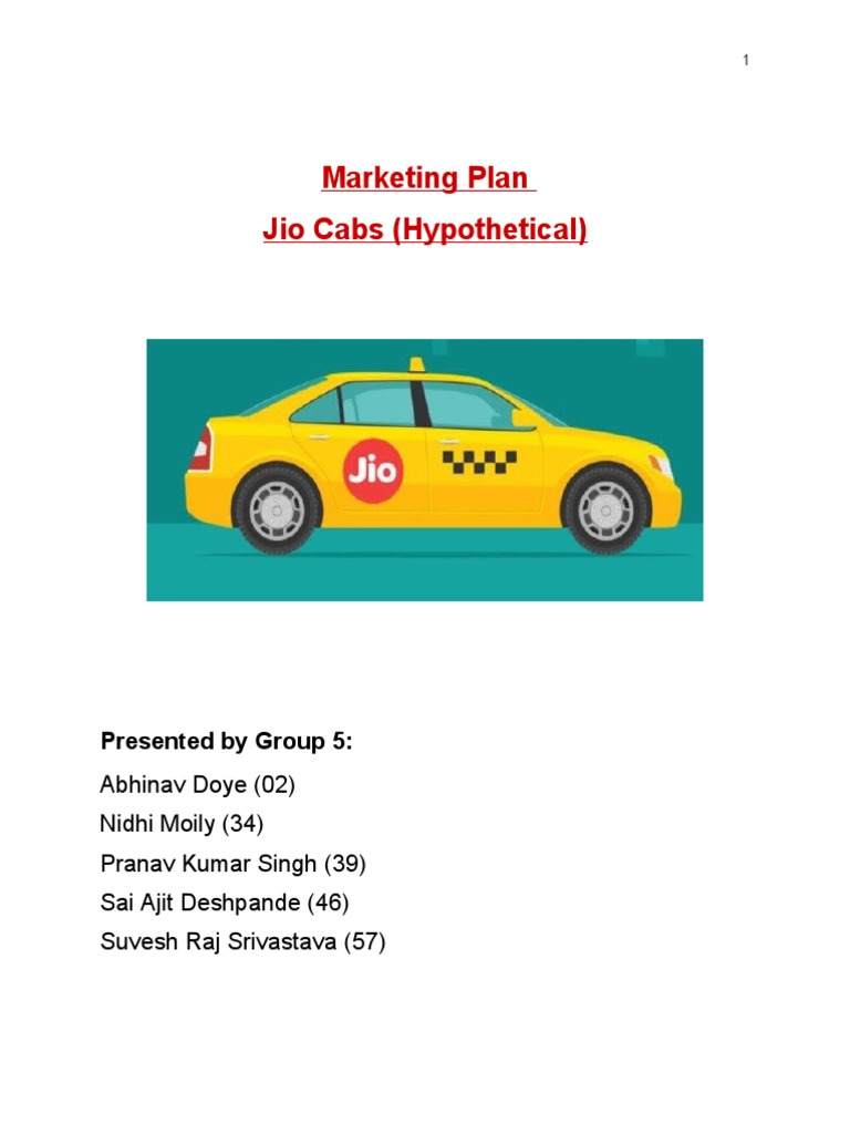 Marketing Plan - Jio Cabs | PDF | Corporate Social Responsibility | Taxicab
