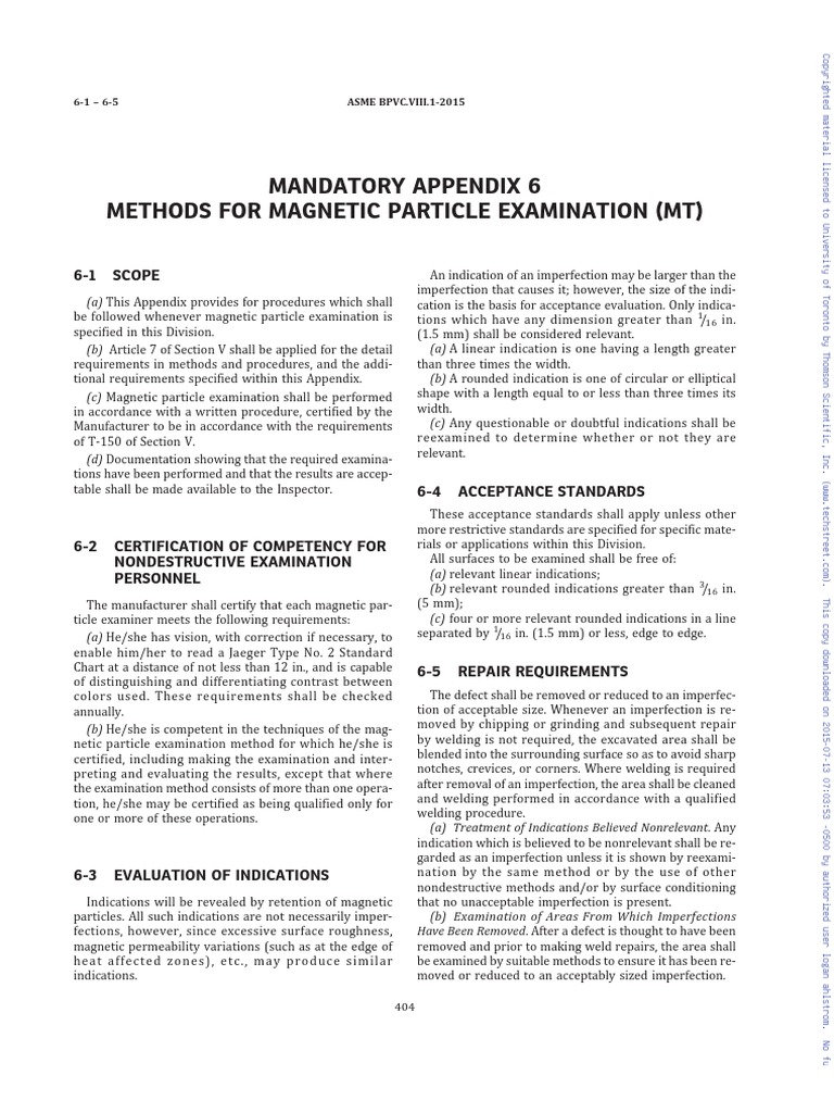 ASME Sec Viii MT | PDF | Welding | Construction