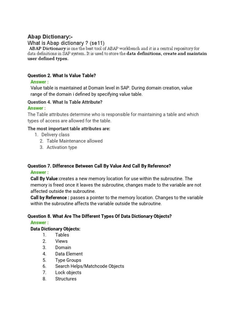 What Is Abap Dictionary ? (Se11) | PDF | Databases | Table (Database)