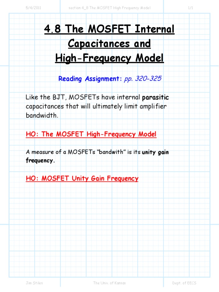 High-Frequency MOSFET Model Analysis | PDF | Mosfet | Amplifier