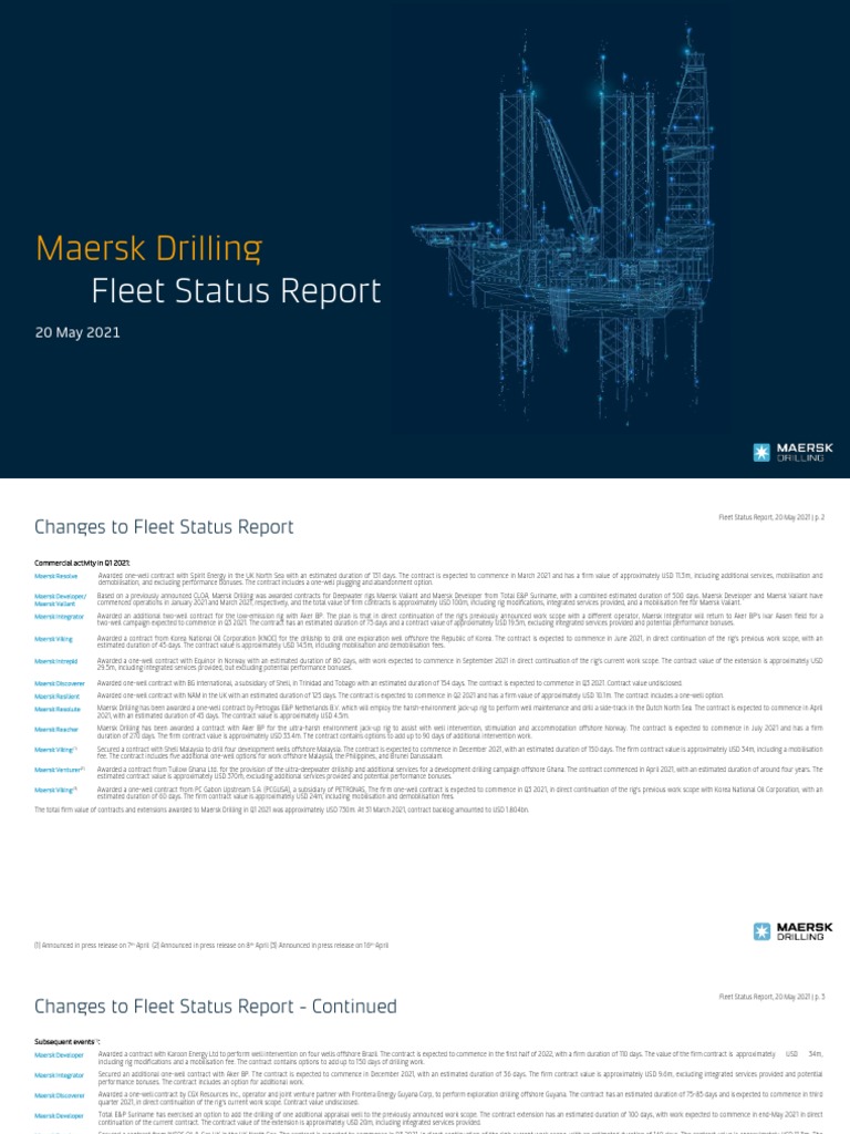 Fleet Status Report - May 2021 | Download Free PDF | Oil Well ...