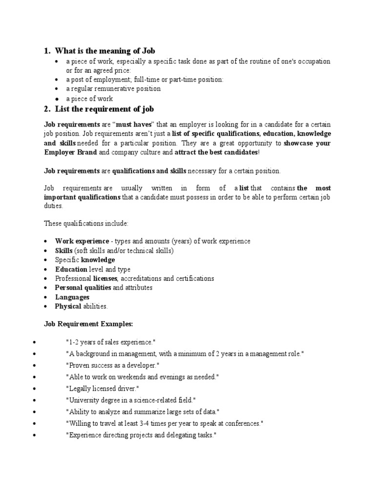 What Is The Meaning of Job | Download Free PDF | Specification ...