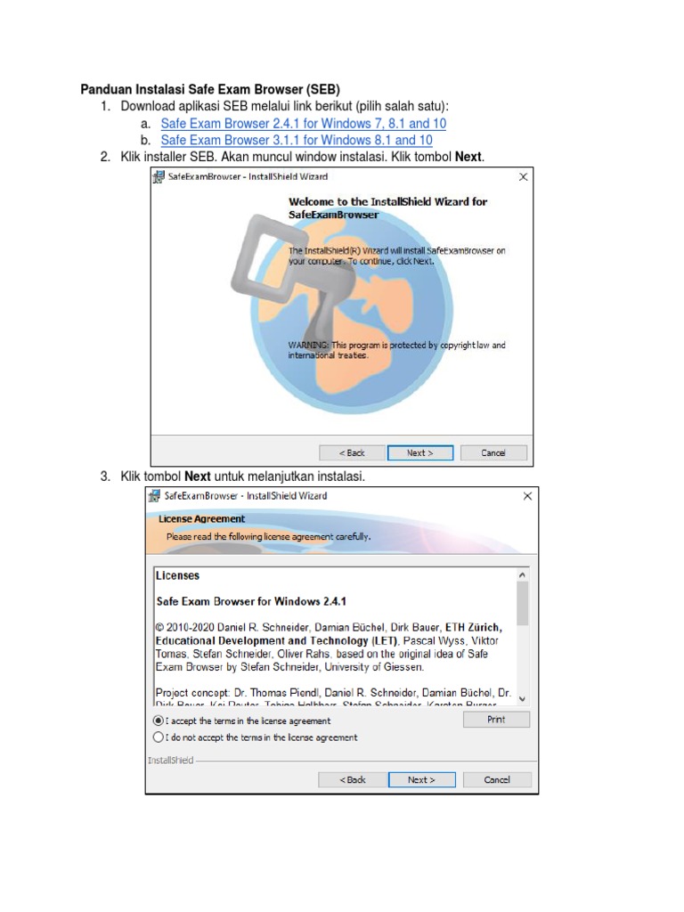 Panduan Instalasi Safe Exam Browser | PDF