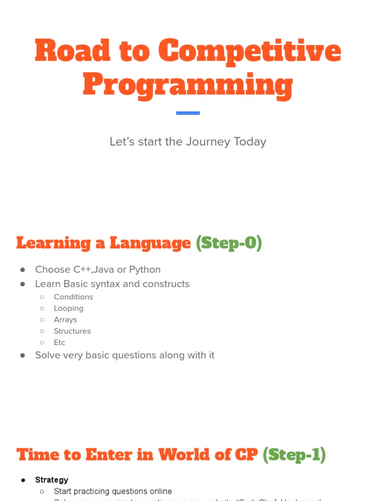 RoadMap To Competitive | Download Free PDF | C++ | Computer Programming