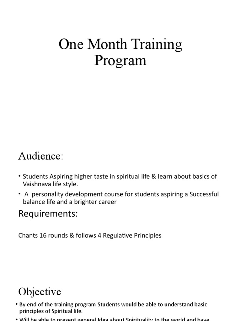 One Month Training | PDF