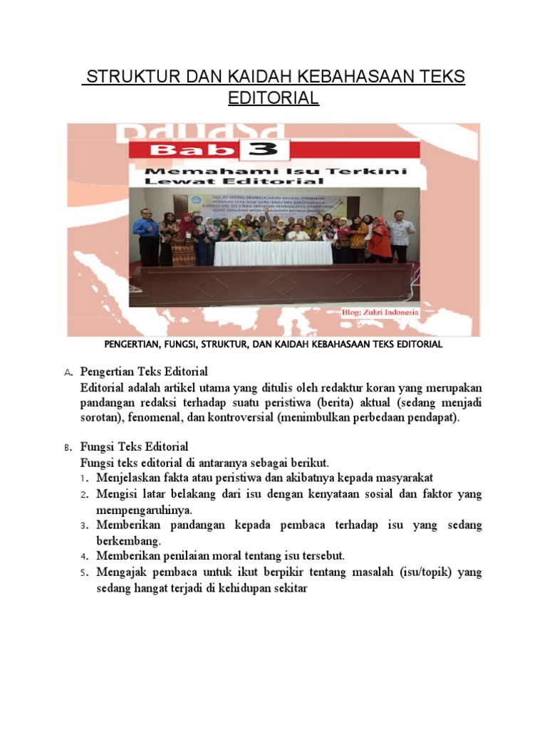 Struktur Dan Kaidah Kebahasaan Teks Editorial | PDF