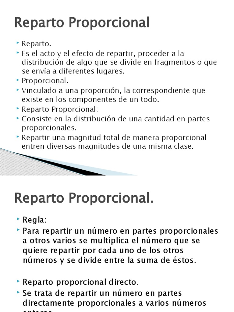 Cálculo de Reparto Proporcional | PDF | Métodos y materiales de enseñanza