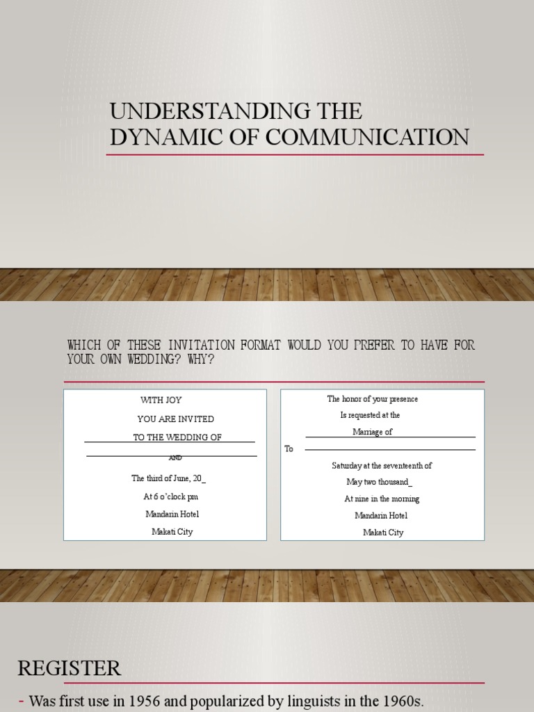Understanding The Dynamic of Communication | PDF | Communication ...