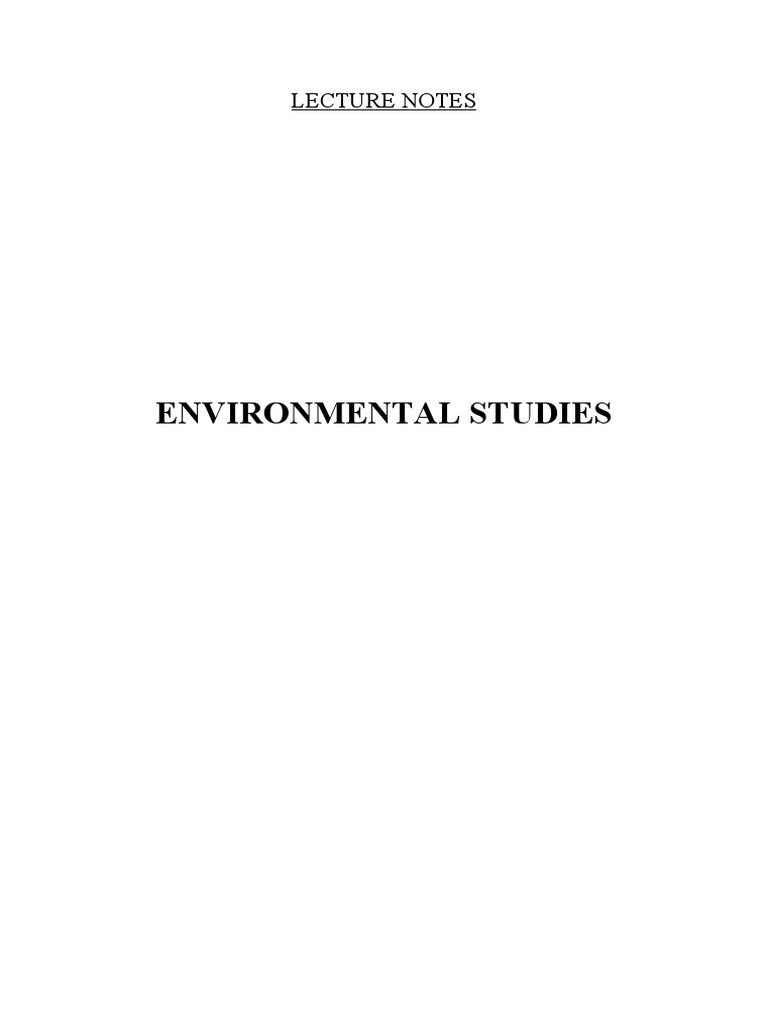 Lecture Notes Evs Unit 1 Pdf Natural Environment