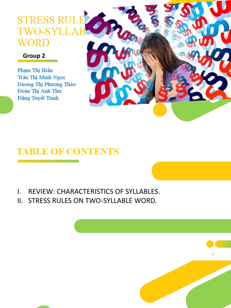 Stress Rules On Two-Syllable Word: Group 2 | PDF | Stress (Linguistics ...