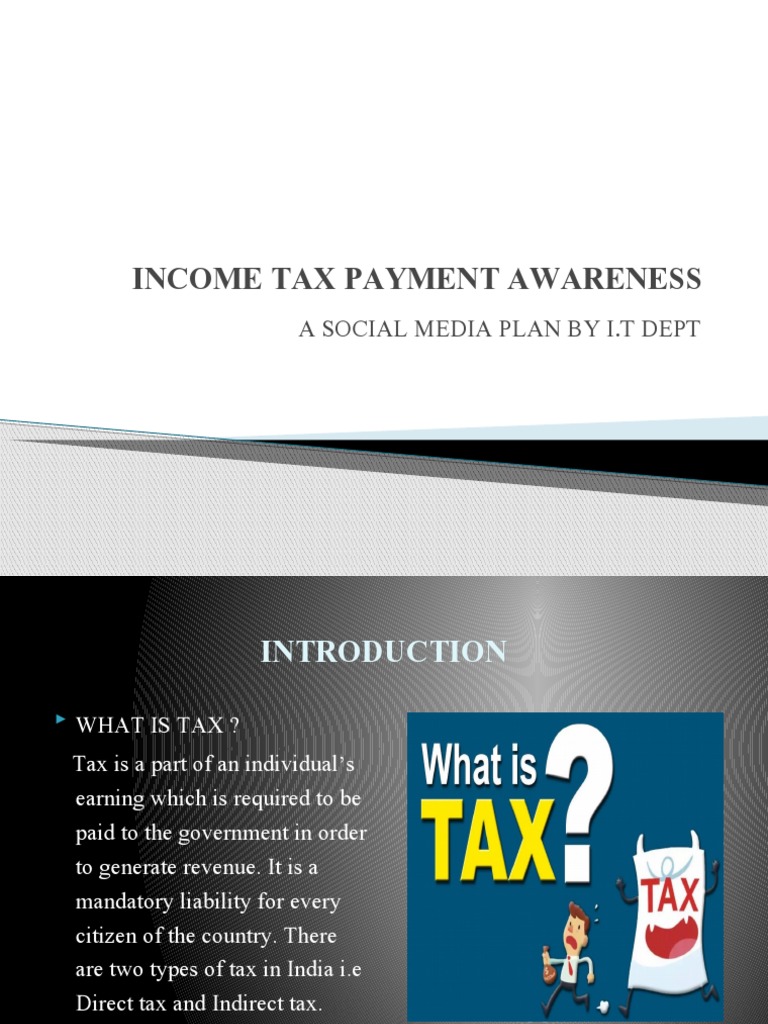 Income Tax Payment Awareness: A Social Media Plan by I.T Dept | PDF