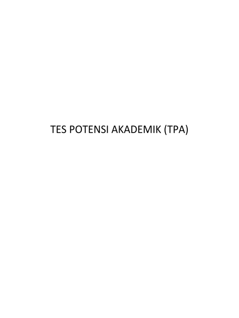 Tpa 1 | PDF