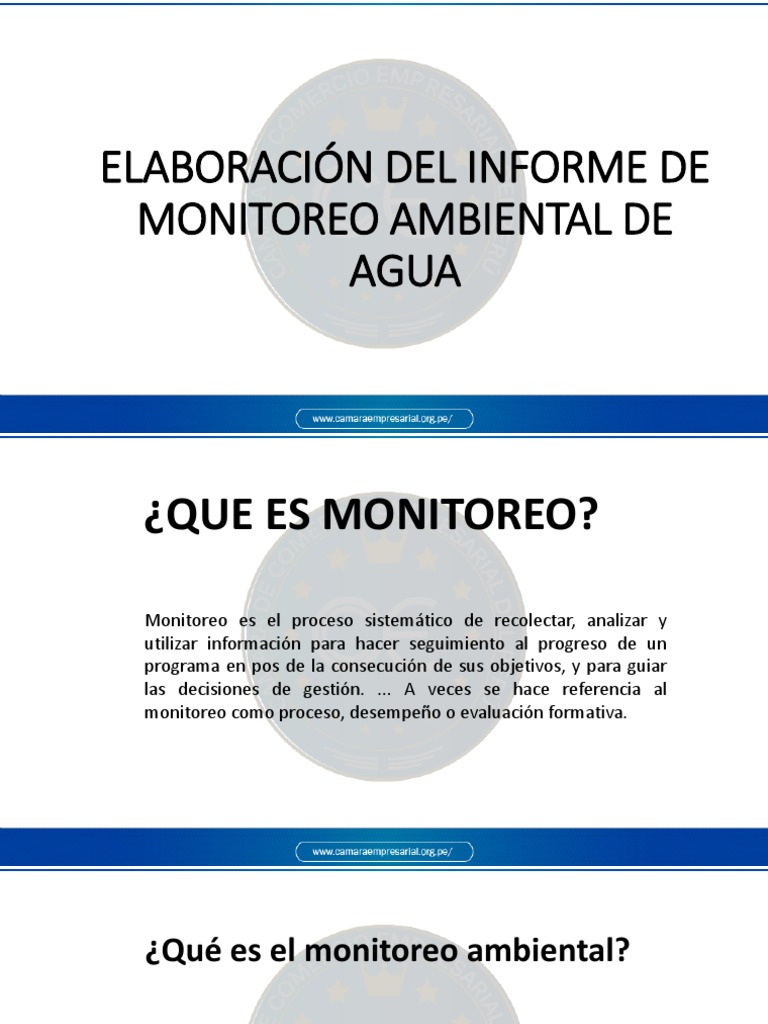 Elaboración Del Informe de Monitoreo Ambiental de Agua | PDF | Monitoreo y evaluación | Evaluación