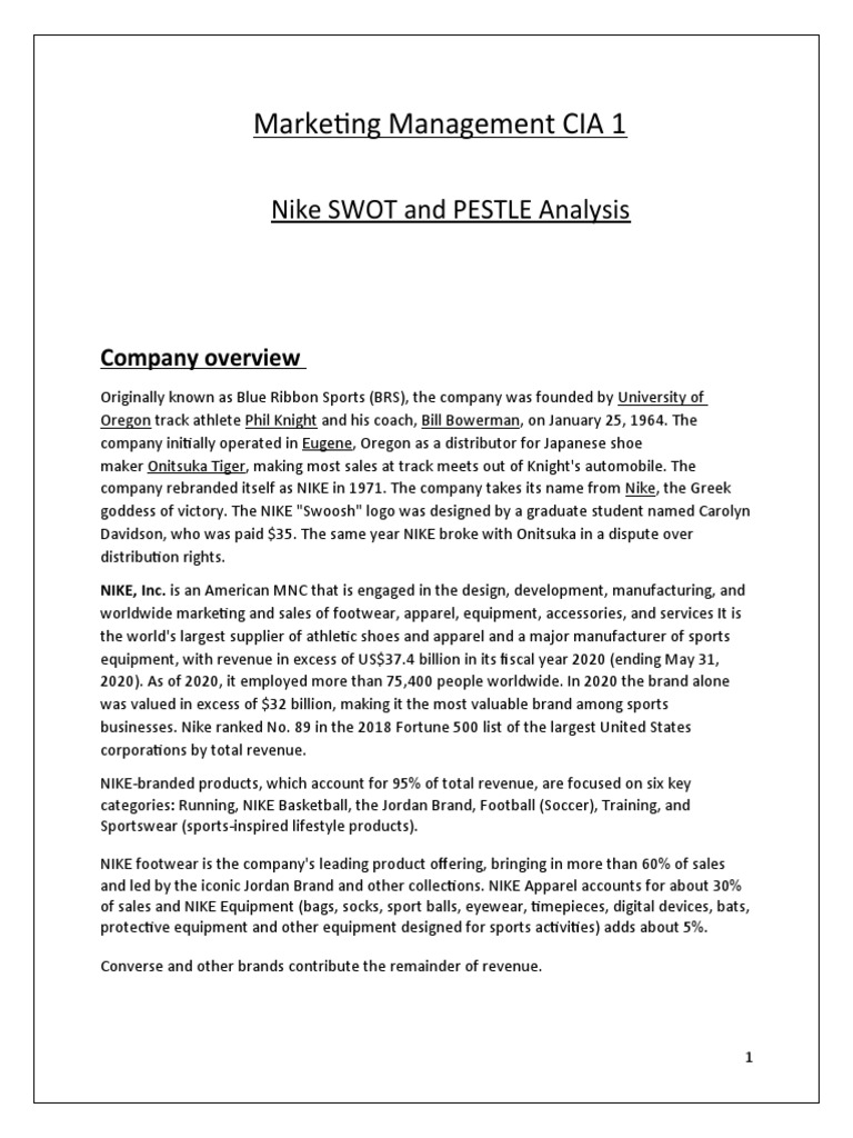 Nike SWOT & PESTLE Analysis | Download Free PDF | Nike | Economies
