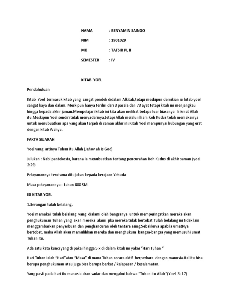 Kitab Yoel | PDF