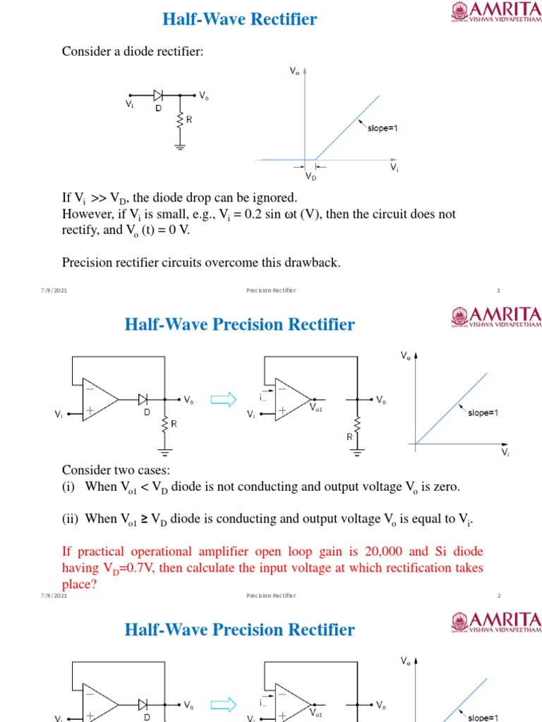 Half-Wave Rectifier: Consider A Diode Rectifier | PDF | Science & Mathematics | Computers