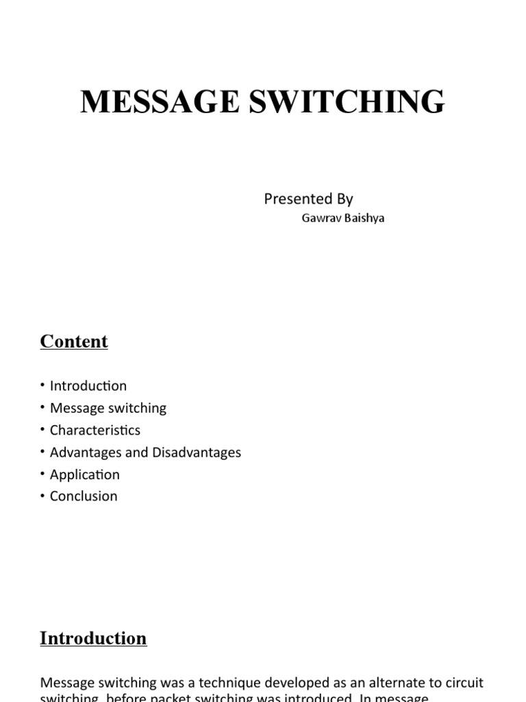 Message Switching: Presented by | PDF