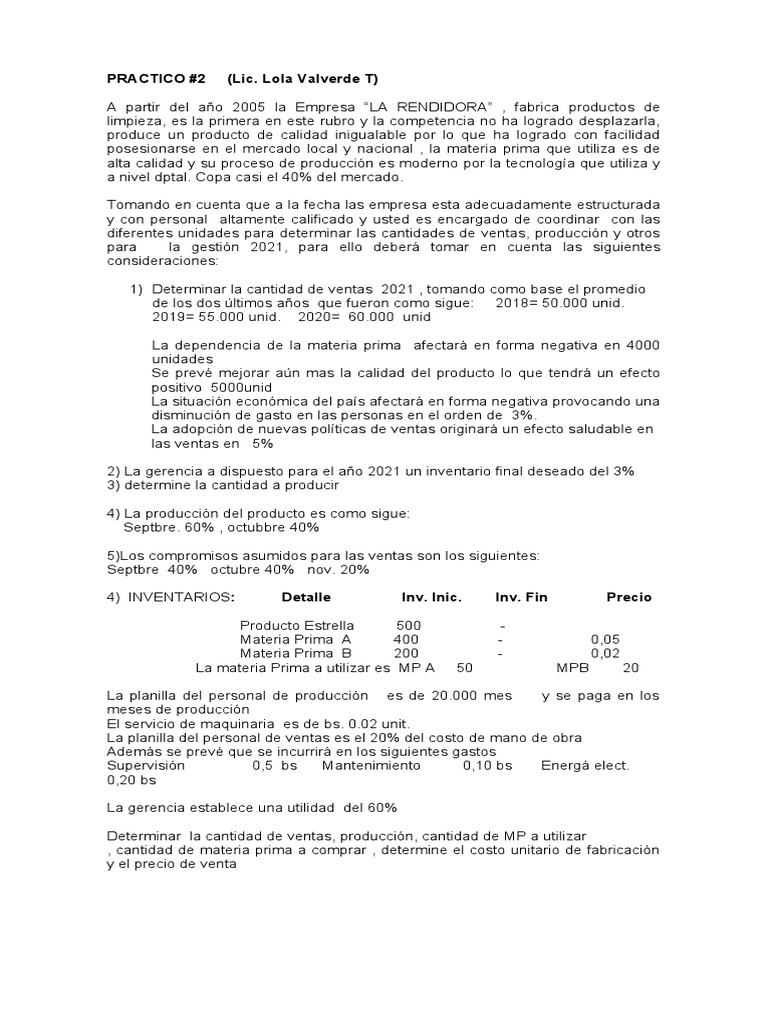 Ind 130 Mod Prac # 2 2021 | PDF | Economias | Business