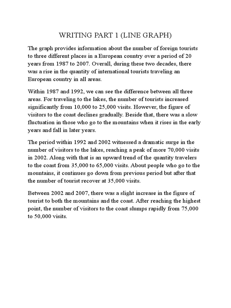 Writing Part 1 (Line Graph) | PDF | Travel