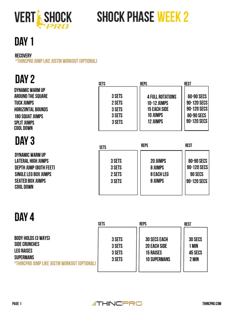 Vertical Shock Shock Phase Training Program | PDF | Weight | Human Anatomy