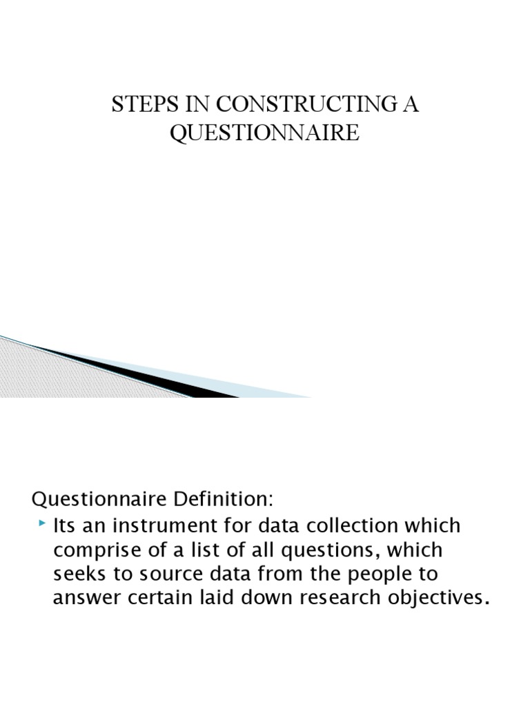 Steps for Effective Questionnaire Design | PDF | Survey Methodology ...
