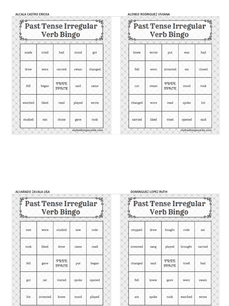 Bingo With Names Level 3-4 2021-1 | PDF