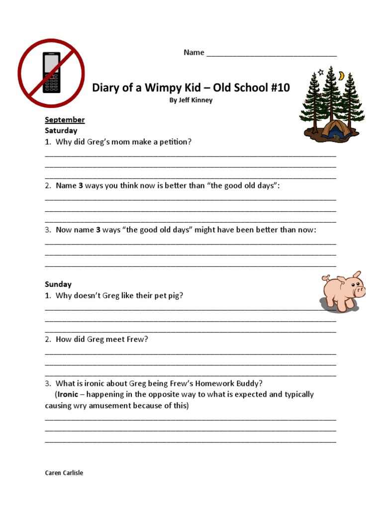 Diary of A Wimpy Kid - Old School #10: September Saturday | PDF
