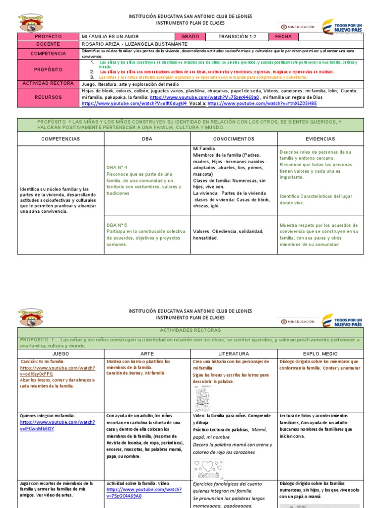 Proyecto Mi Familia Es Un Amor | PDF | Dibujo | Amor