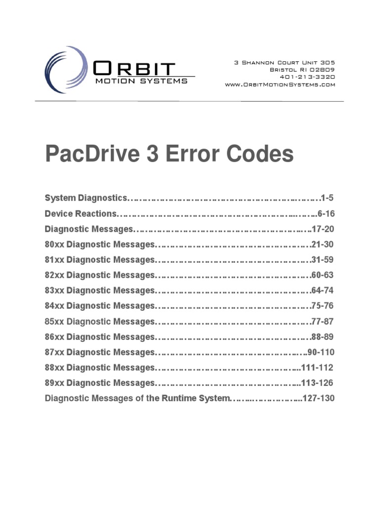 12 8 15 PacDrive 3 Error Codes | PDF | Electric Motor | Booting