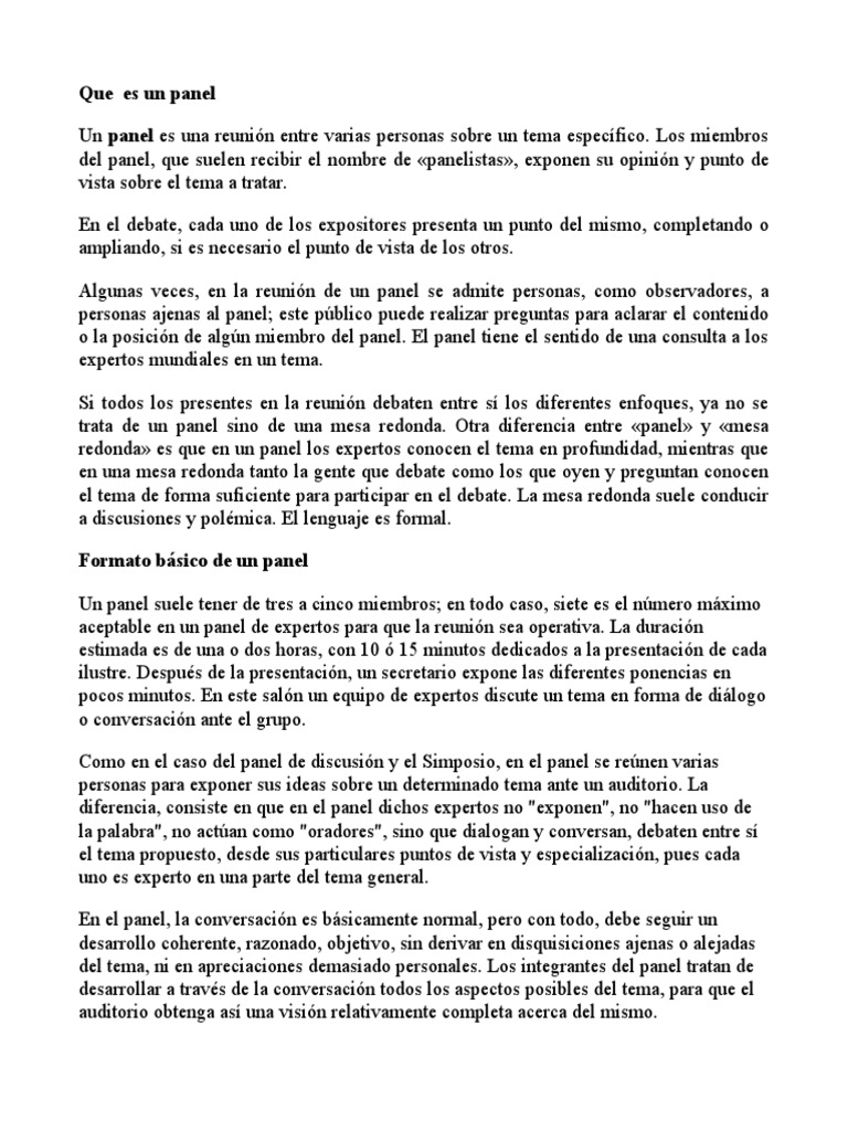 Que Es Un Panel | PDF