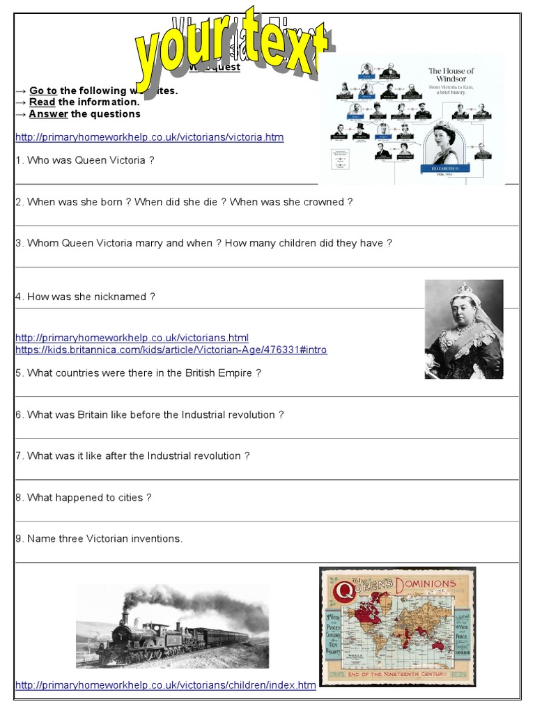 Victorian Era Webquest for Kids | PDF