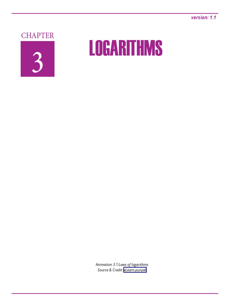 Logarithms: Animation 3.1:laws of Logarithms Source & Credit: Elearn ...
