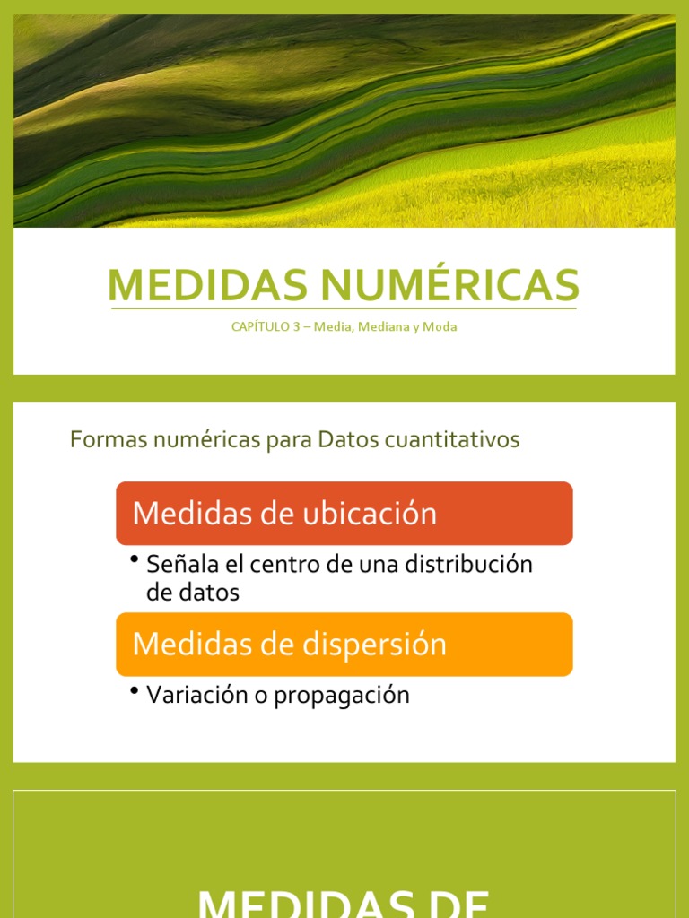 Media, Mediana y Moda en Estadística | PDF | Media | Matemáticas