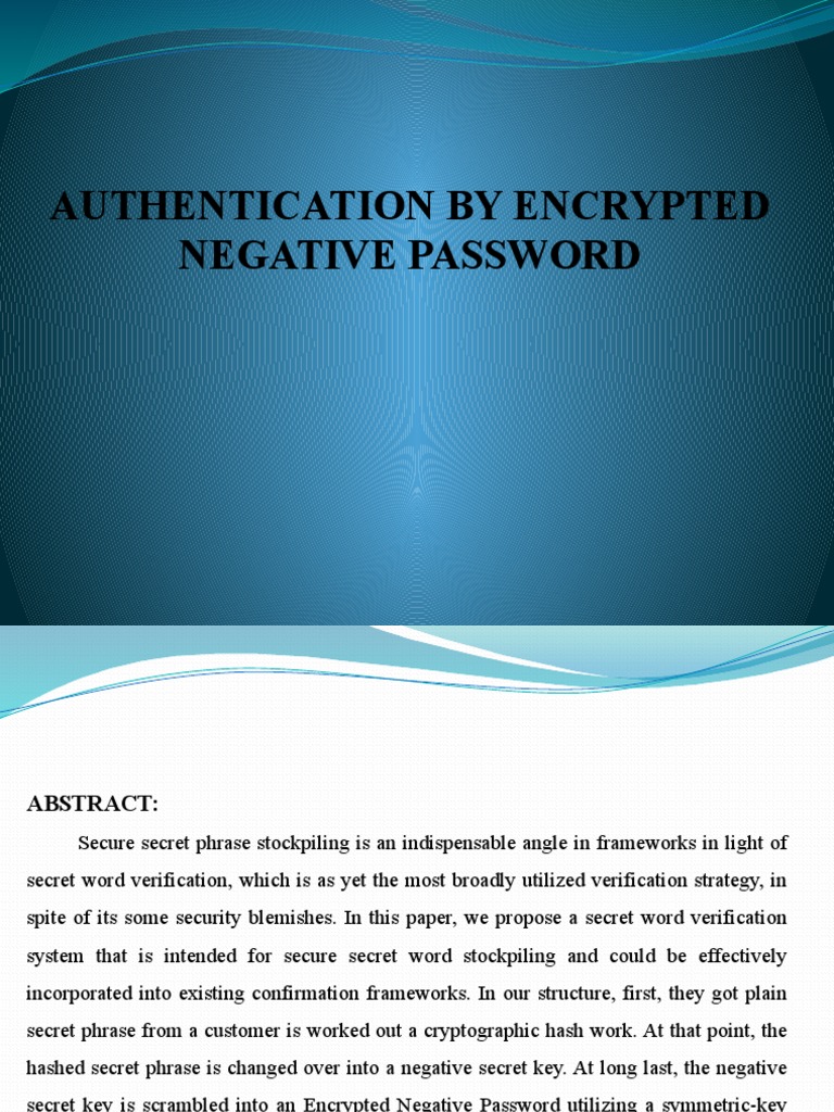 Authentication by Encrypted Negative Password | PDF | Password | Cryptography