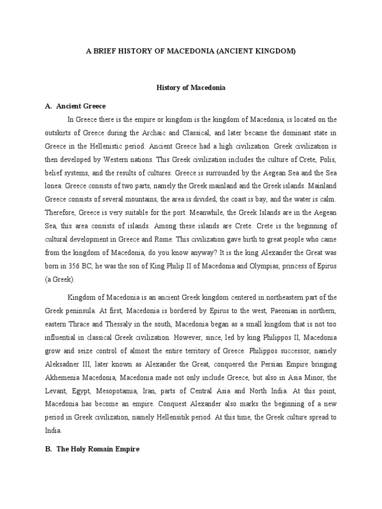 A Brief History of Macedoni - Ancient-Kingdom | PDF | Macedonia ...