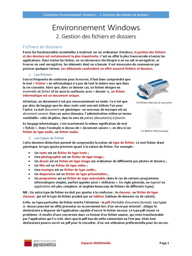 02 Gestion Dossiers Documents Compresse | PDF | Fichier informatique | Microsoft Word