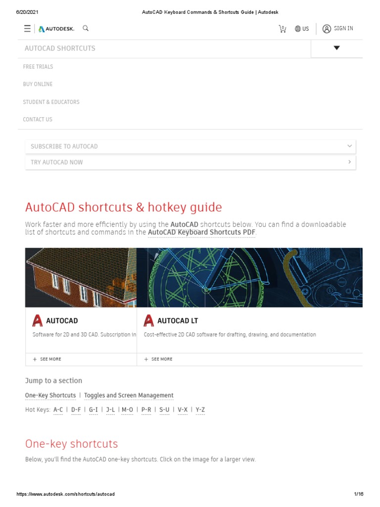 AutoCAD Keyboard Commands & Shortcuts Guide | PDF | Auto Cad | 3 D ...