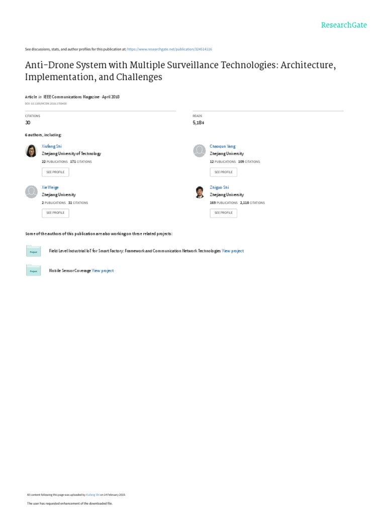 Anti-Drone System Architecture and Challenges | PDF | Radar | Unmanned ...