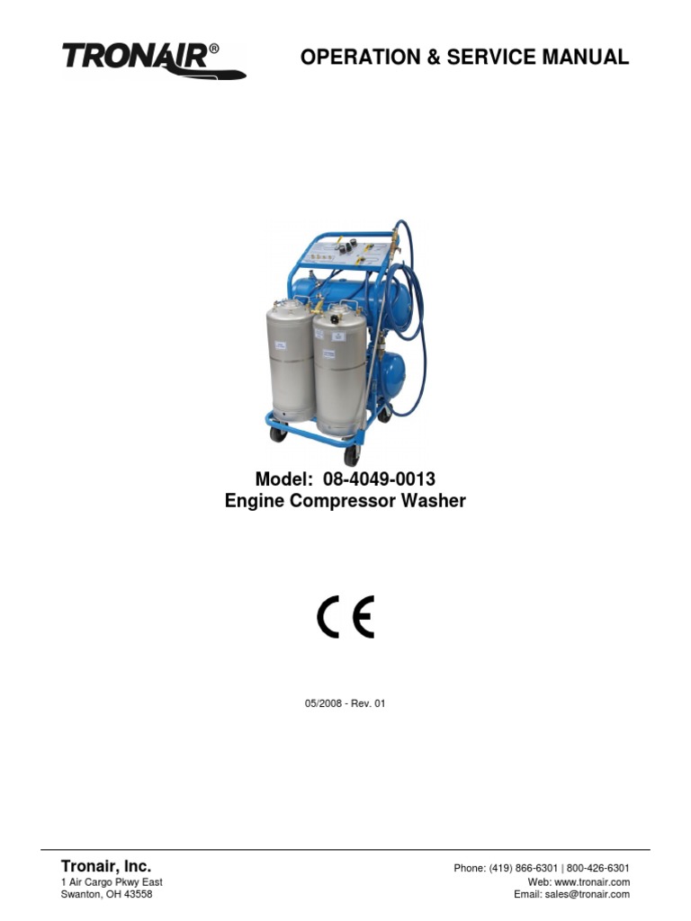 Tronair Engine Compressor Washer Manual | PDF | Valve | Washing Machine