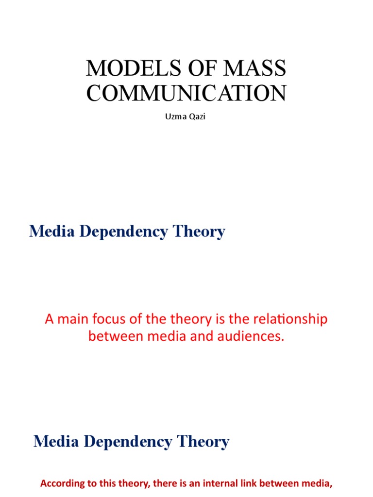 Media Dependency Model | PDF | Mass Media | Affect (Psychology)