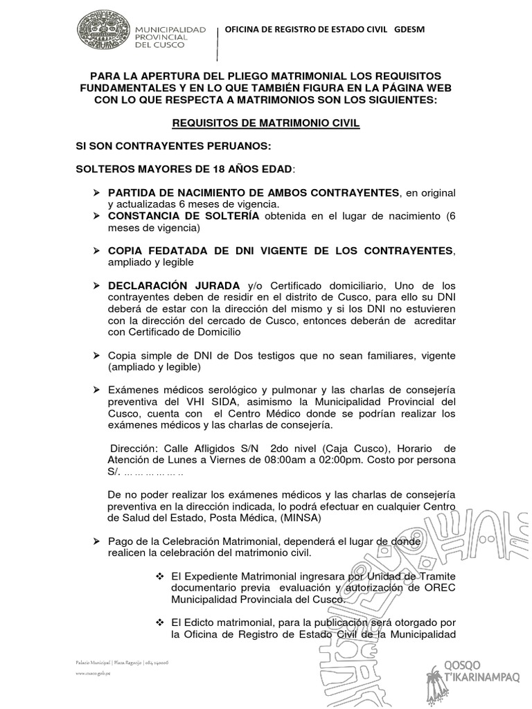 Requisitos Formatos Orec 2021 | PDF | Matrimonio | Certificado de ...