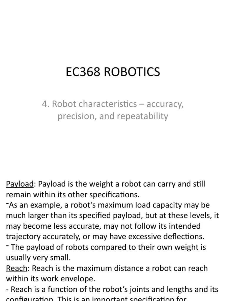 Robot Characteristics: Accuracy & Repeatability | PDF | Accuracy And ...