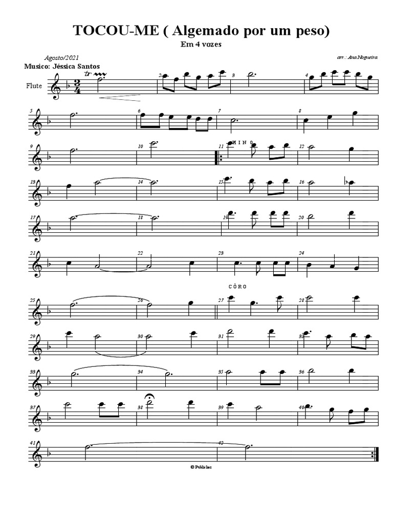 TOCOU-ME - Flute - Enc Jéssica Santos | PDF