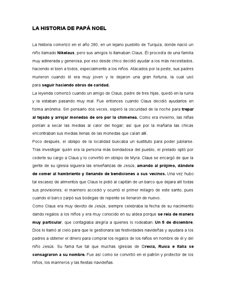 La Historia de Papá Noel | PDF | Papá Noel | Navidad