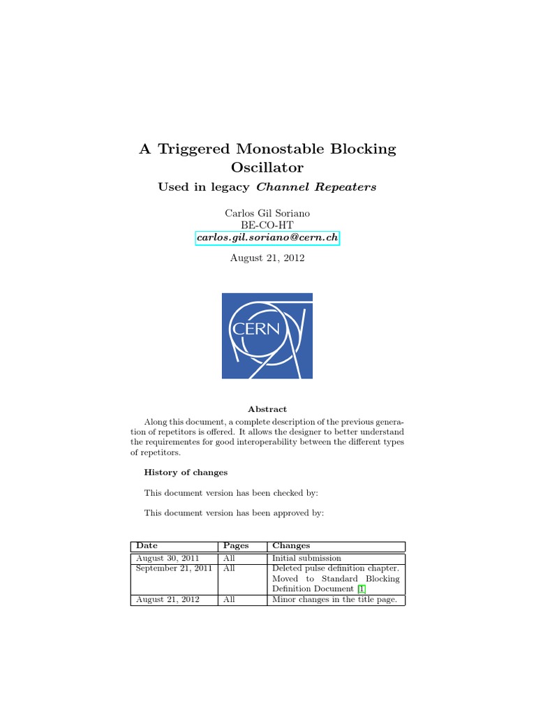 Design and Analysis of a Triggered Monostable Blocking Oscillator Used ...